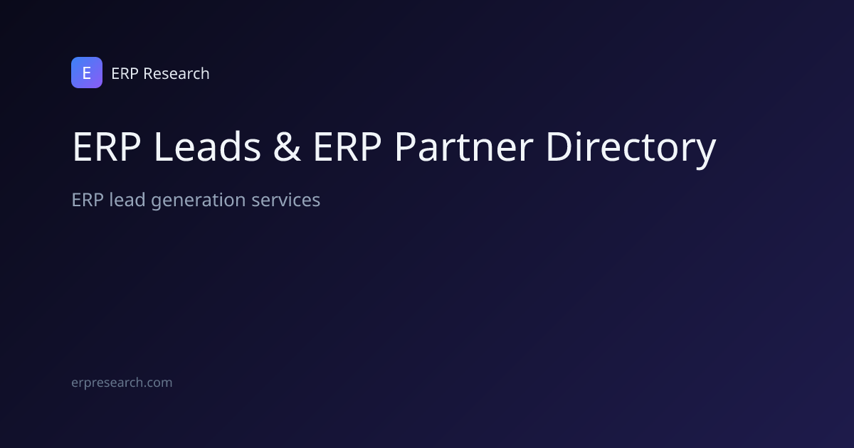 ERP Leads & ERP Partner Directory | ERP Research