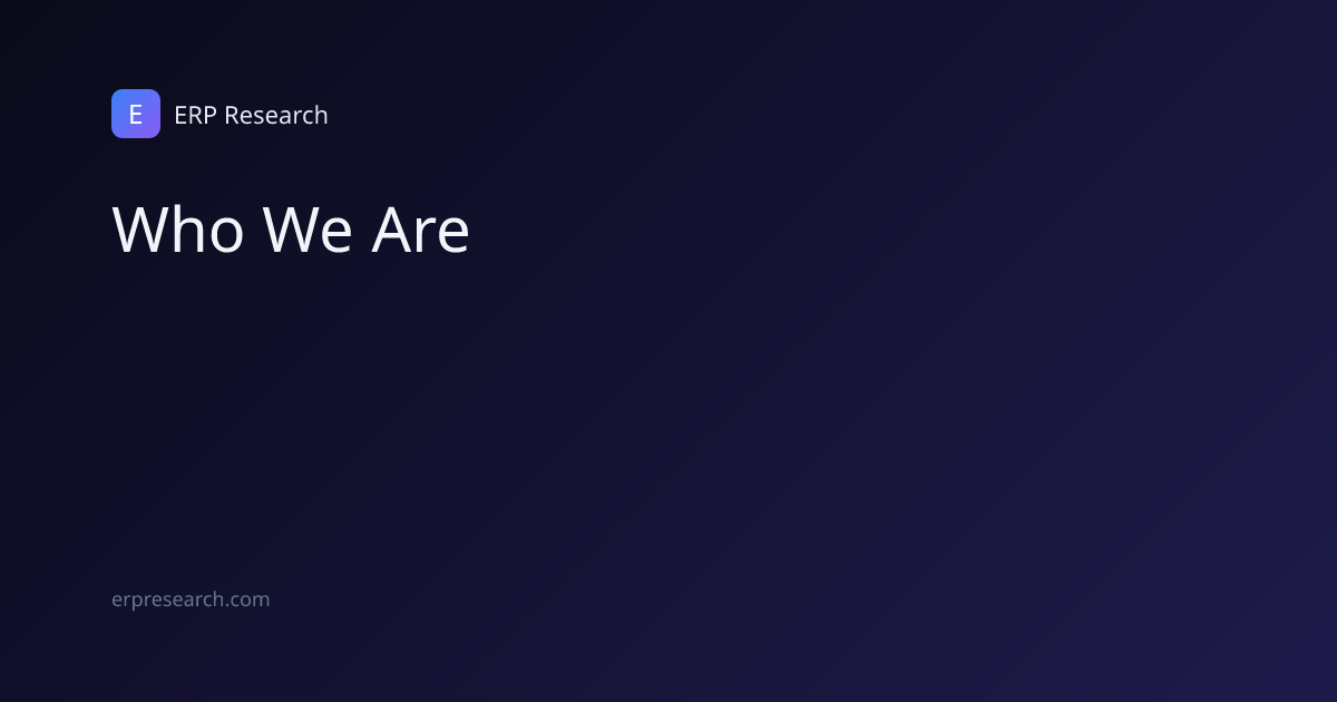 Who We Are | ERP Research